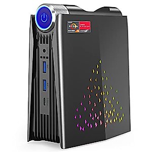 [Gaming PC] Ryzen Mini PC, AMD Ryzen 5 5600U(up to 4.2Ghz) 16GB DDR4 512GB M.2 SSD RGB Lights Windows 11 Pro Mini Computer 4K HDMI DP Type-C Small PC, Auto/Silent Eco/Performance 3 Adjustable Mode