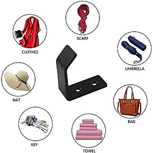 Ulifestar Wall Hooks 6 Pcs, Stainless Steel Coat Hooks for Hanging Towels Hats Keys Plants,Heavy Duty Metal Bathroom Hooks Wall Mounted with Screws (Black Small)