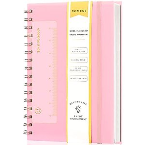 Spiral Notebook College Ruled A5 Spiral Bound Journal 160 Pages Thick Paper Plastic Hardcover Spiral Notebook 5x7 Wire Bound Notebooks for Note Taking School Office Supplies,Pink