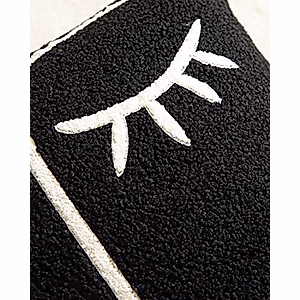 Nabis White Black Square Throw Pillow Cover 18x18, Picasso Style Pattern Tufted Decorative Throw Pillowcase Retro Cushion Covers for Couch Bed Bedroom Home Decor (White)