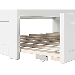 AFI, Acadia Twin Size Wood Daybed Frame with Twin Trundle, White