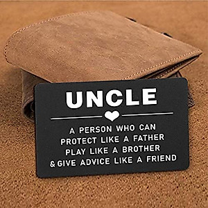 Uncle Gifts Card from Niece Nephew, Uncle Like a Father Brother Friend, To My Uncle Wallet Card for Birthday Christmas Fathers Day, Favorite Uncle Gift Ideas