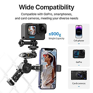 Baseball Fence Mount Holder for Gopro - ULANZI CM010 Action Camera Fence Clamp Mount Phone Holder Video Recording Accessories for Gopro Hero 11 10 9 8 7 6 5 Black/DJI Action/insta360 iPhone Smartphone