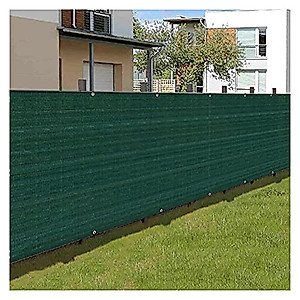 ALBN Balcony Privacy Screen Fence Cover 85% Privacy Protective Metal Holes HDPE Tear Resistance for Outdoor Garden Yard Wall, with Cable Ties (Color : Dark Green, Size : 1.5x5m)