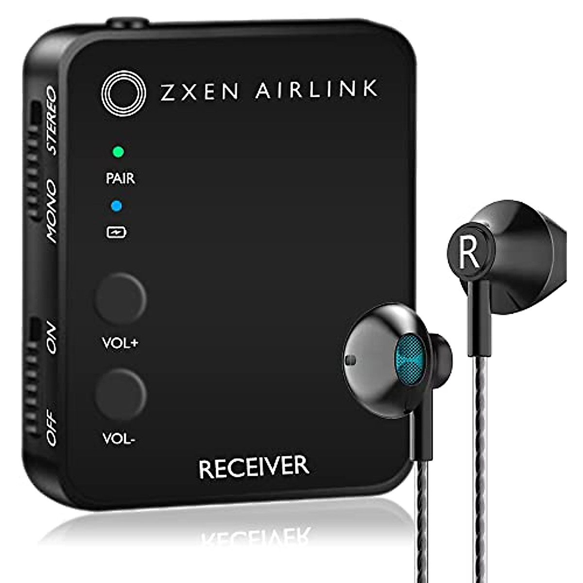 Zxen Technology Receiver and Earphones for Airlink and Other Compatible in Ear Monitor Systems
