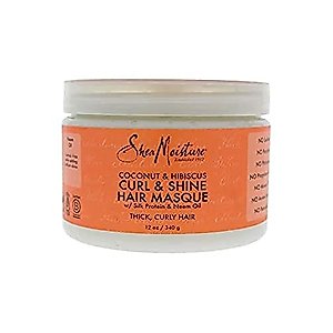 SheaMoisture Curl & Shine Hair Masque with Silk Protein & Neem Oil, Coconut & Hibiscus, 11.5 oz (340 g)