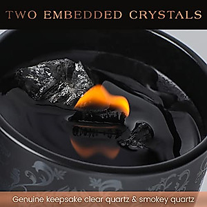 Deep Eden Scented Candle, Wood Wick, 7.4 Oz, Black - Luxurious, Powerful Manifestation Candle - Hand Poured Crystal Candle with Natural Soy, Coconut and Beeswax - Essential Oils and Exotic Fragrance