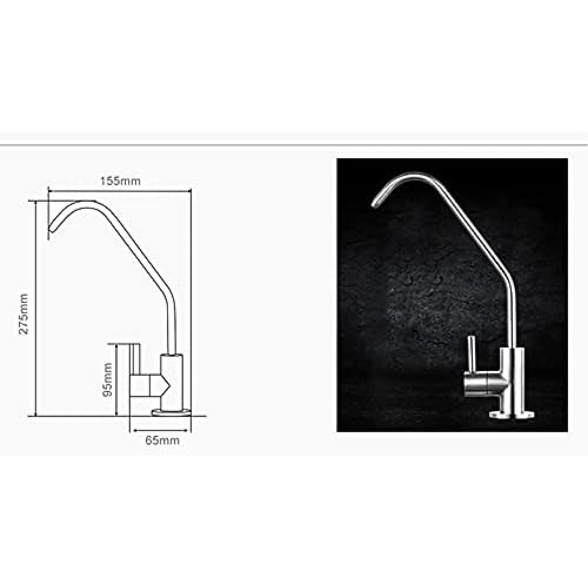 Drinking Water Filter Tap 360 Rotation Kitchen Sink Purifier Faucet Fits All Water Filter Systems & Reverse Osmosis Systems-Oat,Oat