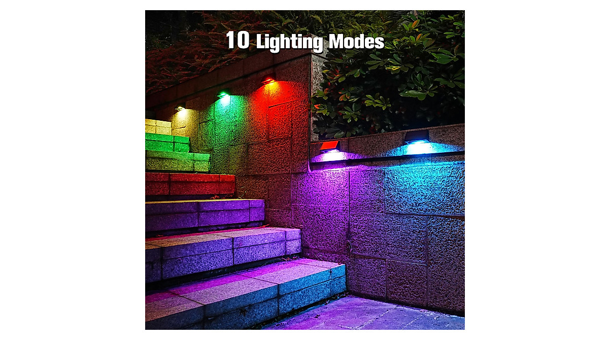 VOLISUN Solar Fence Lights 6 Pack - Colorful Outdoor LED Fence Post Lights