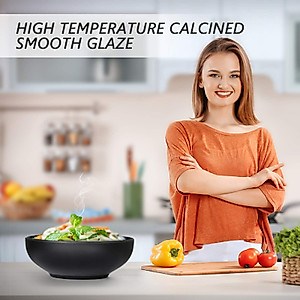 Cabilock Bowl for Restaurant 1PCS Japanese Style Ramen Bowls A5 Melamine Noodle Soup Bowl Pasta Serving Salad Bowl for Rice Soup Noodle Udon 21. 5cm Noddle Holding Bowl