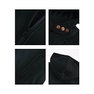 Women Zip Up Hoodie Sweatshirt Long Sleeve Fleece Hooded Jacket Coat Black L