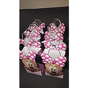 Mini Mouse Party Favor Paper Bags - 8.25" x 5" x 3.25" | Multicolor - Pack of 8