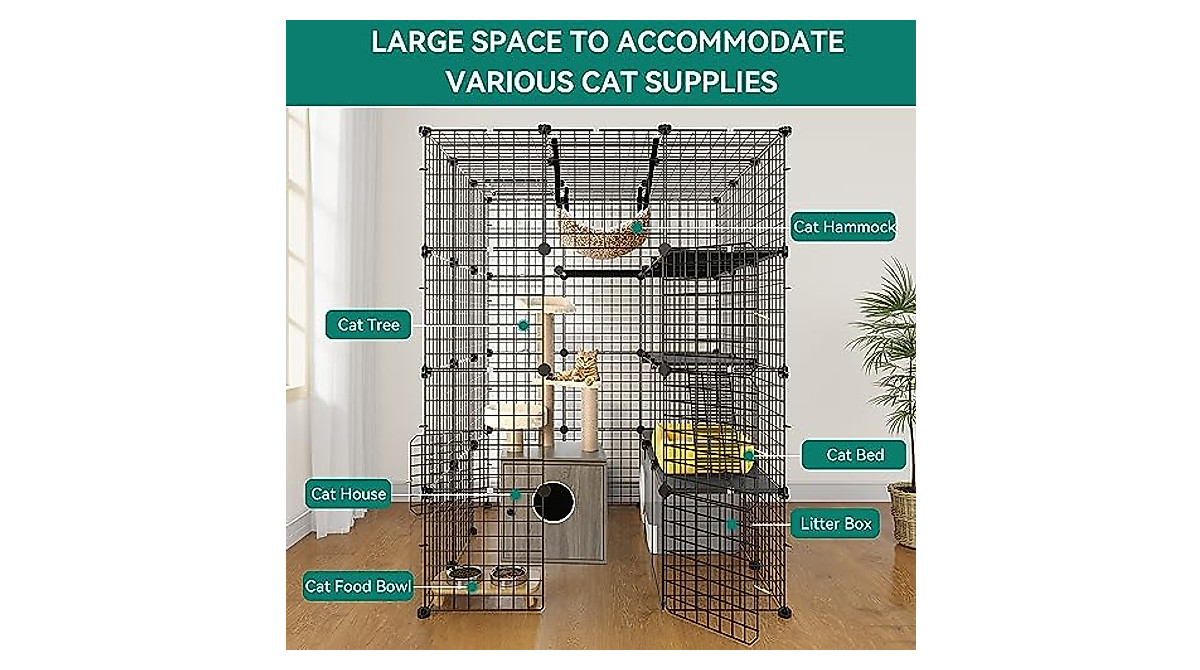 YITAHOME 4-Tier Cat Cage with Hammock Large Enclosure & Playpen