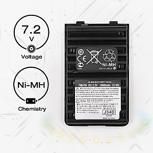 elxjar 7.2V 1800mAh Ni-MH Battery Pack Replacement for Yaesu/Vertex Radios FNB-83 FNB-V94 FNB-V57 FNB-64 FT-60R VX-150 VX-160 VX-170 VX-180 VX-410 VX-420 VX-420A FT-270 Two-Way Radio