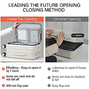 Hanke 26 Inch Large Luggage Suitcase Top Opening Aluminum Frame Travel Luggage Hard Shell Suitcases with Wheels for Woman Men.(Ivory white)