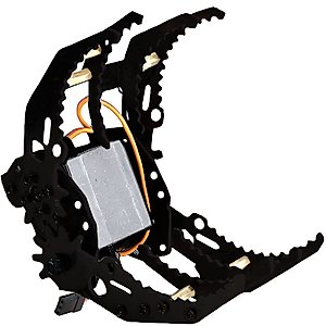 Premium Mechanical Arm Claw with Servo for Robot Hand, Black Metal Robot Gripper Kit, RC Fingers Paw DIY Robotic Part Manipulator Clamp for Arduino, School Science Project, Experiment, STEAM