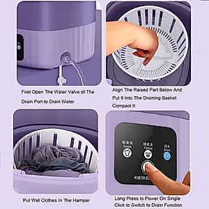 WHYATT Portable Washing Machine and Dryer Combo, 9L Small Collapsible, for Apartments, Dorm, Camping, RV, Travel Laundry
