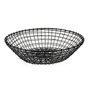 Wire Metal Black Fruit Bowl for Table Centerpiece, Modern Stylish Decorative Fruit Bowl for Kitchen Counter, Fruit Basket Perfect for Dining Table, Kitchen, Easter Decoration - 1 Pack - 13 Inch