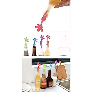 Flycheers Flower Bottle Stoppers,Wine Stoppers, Silicone Bottle Stopper Sun flower Shape Wine Plug for Champagne, Beverage, Beer, Wine Stoppers (4 piece)