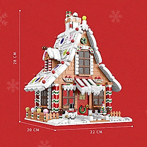 Christmas Gingerbread House Kit Building Block Set Toys, ​with Led Light, Christmas Tree, Christmas Gift for Advent Calendar 2023 (1620 Pieces)