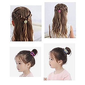 Mixed Color Girl Cartoon Elastic Hair Band, Soft Rubber Band, Hair Band, Rope, Ponytail, Braid Fixer, Girl’s Hair Accessories, Babies, Toddlers, Kids, Teenagers and Children 100 Pieces (50 Pairs)