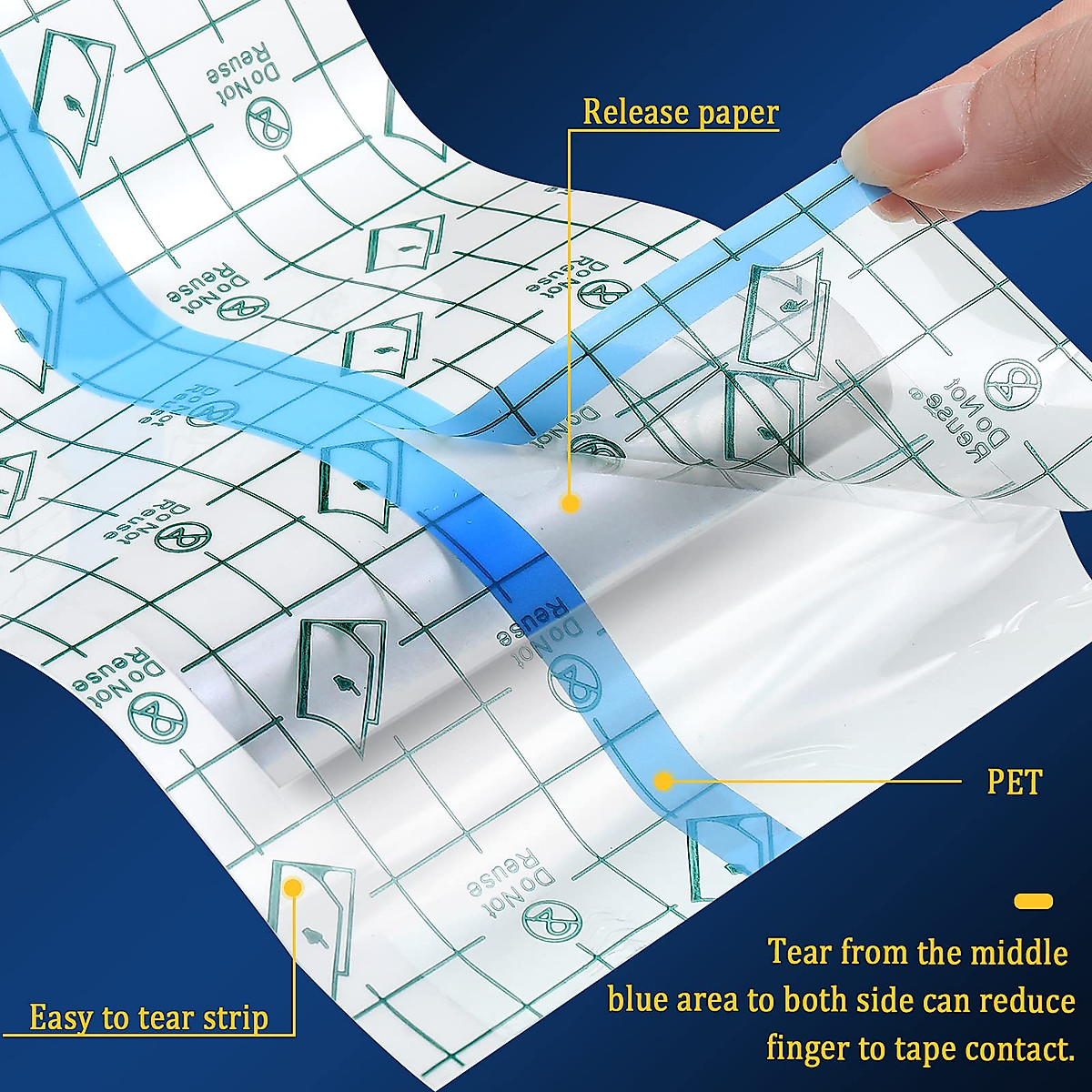 9 Rolls Waterproof Bandages Transparent Film Dressing Clear Adhesive Dressing Tape for Shower, 3 Sizes (2 Inch, 4 Inch, 6 Inch Wide)