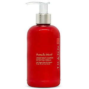 Thann Aromatic Wood Aromatherapy Hair Shampoo for Men and Women - Detoxifying Shampoo with Organic Olive Oil, Grape Seed Oil and Coix Extracts, Silicone & Paraben Free, Fresh Scent, 250 ML (8.5 Fl Oz)