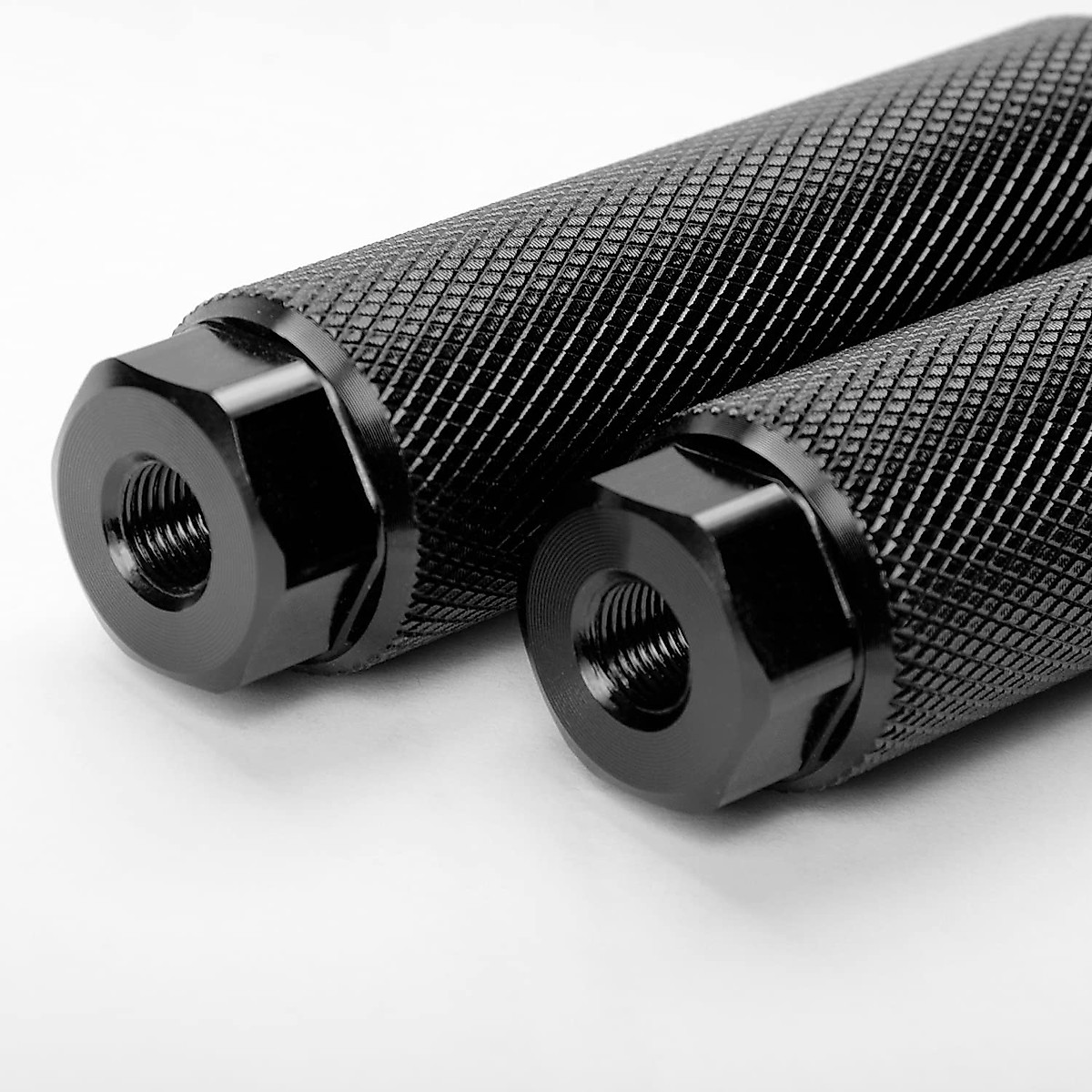 Vuwuma Amotor Bike Pegs Aluminum Alloy Anti-Skid Lead Foot Bicycle Pegs BMX Pegs for Mountain Bike Cycling Rear Stunt Pegs Fit 3/8 inch Axles (Black) 11