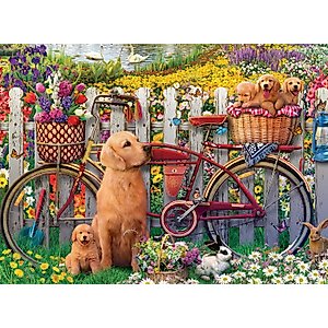 Ravensburger 15036 Cute Dogs in The Garden 500 Piece Puzzle for Adults - Every Piece is Unique, Softclick Technology Means Pieces Fit Together Perfectly