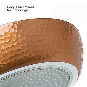 Ecolution Impressions Hammered Nonstick Frying Pan, Dishwasher Safe Cookware with Riveted Stainless Steel Handles, 10-Inch, Copper