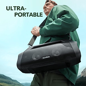 Anker soundcore Boost Bluetooth Speaker soundcore Motion Boom Plus Portable Speaker 80W Stereo Sound, IP67 Waterproof, Built-in Power Bank,or Camping, Pool, Beach, and Backyard