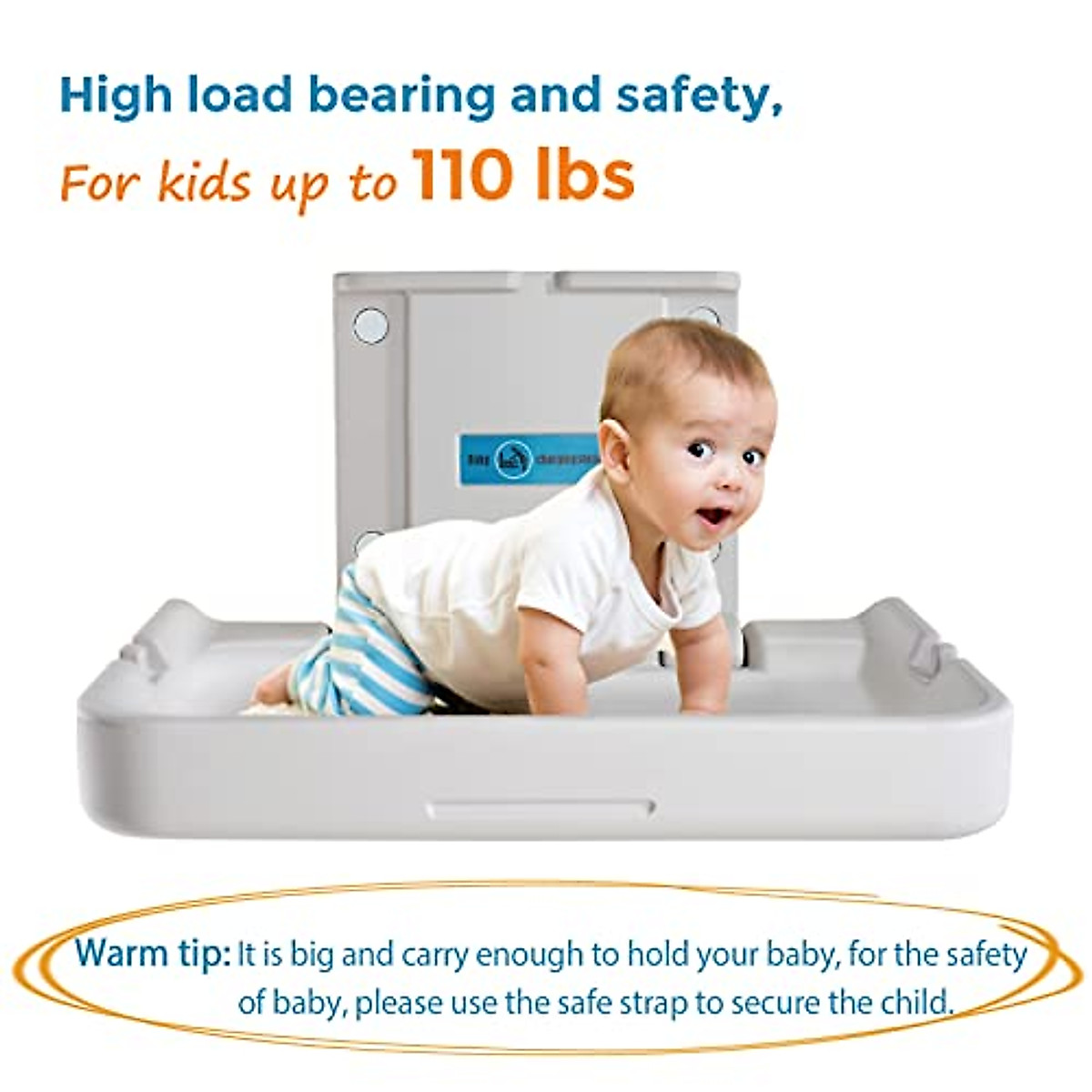 KSITEX Baby Changing Station,Wall Mounted Diaper Changing Tables Fold Up Changer Station Commercial Malls/Hotels/Airports