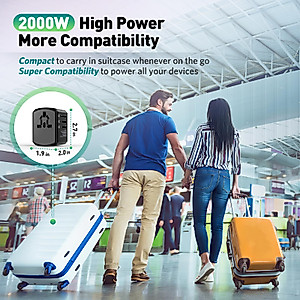 International European Travel Plug Adapter - Universal Travel Plug Adapter Wall Charger for US EU UK Europe Spain Australia Switzerland Ireland Italy Worldwide 2 Type-A and 2 Type-C Black