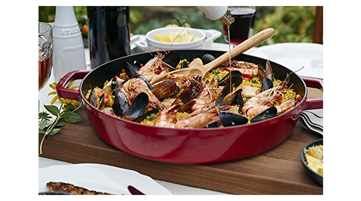 Staub 40511-661 Cherry Enamel Cast Iron Skillet - 7.9 Inch Frying Pan