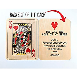 King of My Heart Personalized Valentine Card for Him Love Card Wood Card Romantic Card Valentines Day Card I Love You Card