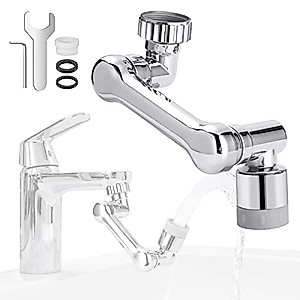 Ainiv 1080° Rotate Faucet Aerator, Swivel Tap Aerator with 2 Modes Adjustable Shower Head, Filter Sprayer for M22/24 Thread Taps, Tap Extension Attachment Replaceable Aerator for Kitchen, Bathroom