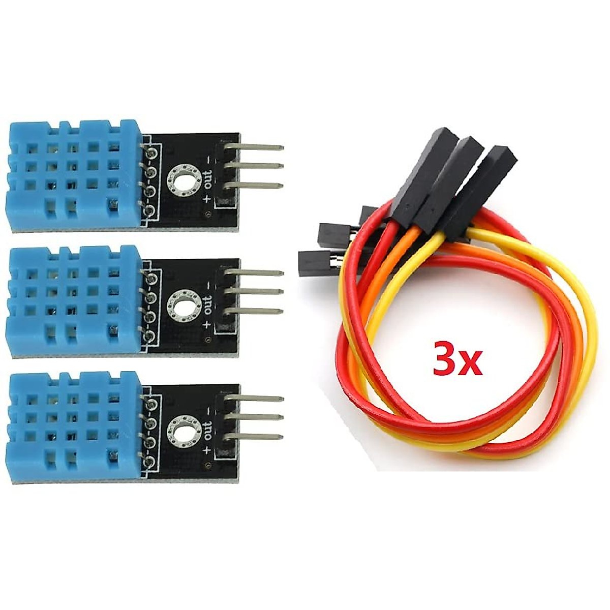 WWZMDiB DHT11 Temperature and Humidity Sensor 3.3V-5V Humidity Measure 20%-95% Temperature Measure 0-50℃ for arduino (3Pcs DHT11)
