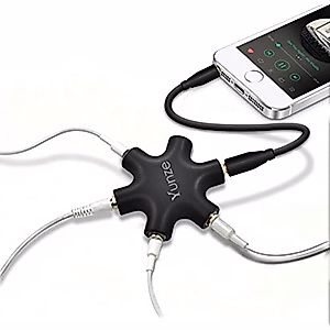 Multi Headphone Audio Splitter, 5-Way Jack 3.5mm Audio Headphone Splitter Stereo Audio Headset Adapter, Headphone Splitter To Connect Up To 5 Devices For Classrooms, Audio Mixing, Shared Experiences