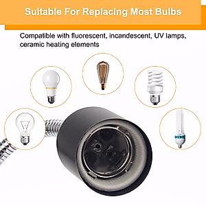 Catcan 50W Reptile Heat Lamps, UVA UVB Reptile Light with 2 Heat Bulbs, 360°Rotatable Clips Adjustable Switch Heat Lamp for Turtle Lizard Snake Aquarium Amphibian Yellow Light