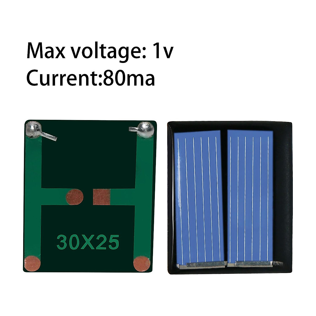 10Pcs Mini Solar Panels for Solar Power, 1V 80mA Mini Solar Panel Kit DIY Electric Toy Photovoltaic Cells Solar Epoxy Cell Charger 1.18"*0.98" (30mm*25mm)