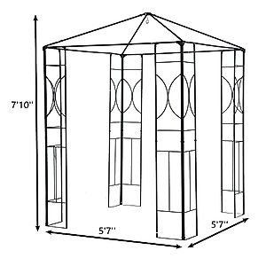 Better Garden Steel Garden Arch, 7'10'' High x 5'7'' Wide, Garden Arbor for Various Climbing Plant, Outdoor Garden Lawn Backyard