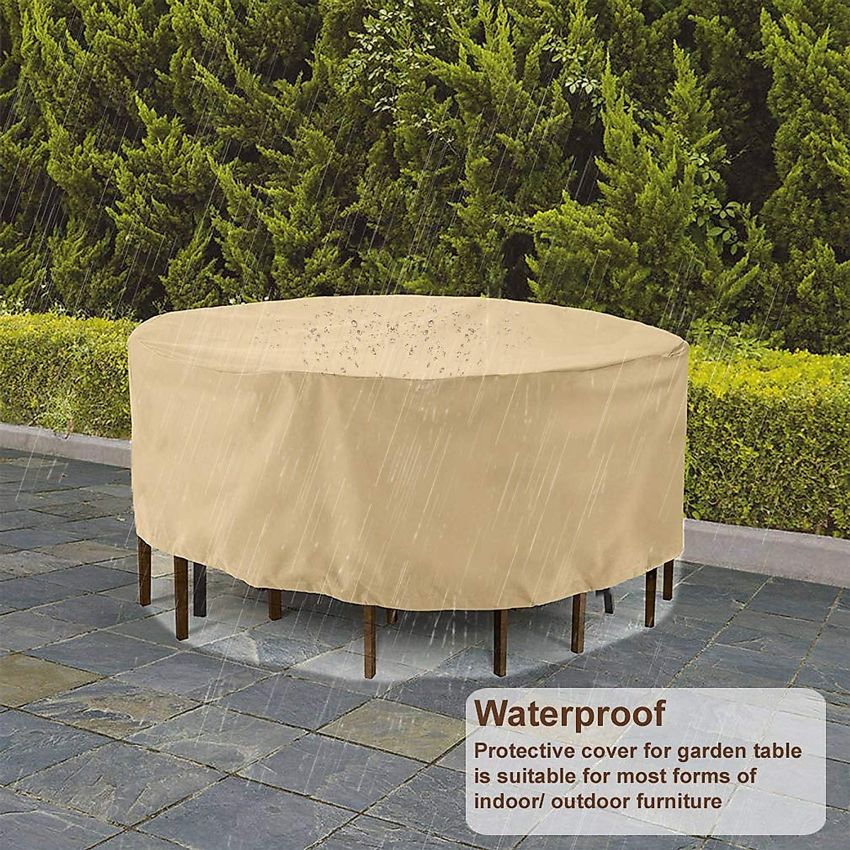 Patio Chair Cover Outdoor Patio Furniture Cover with Handles and Durable Hem Cord 600300D Durable Waterproof UV Resistant Fabric