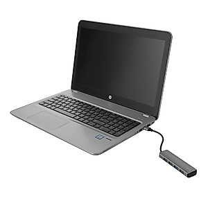 Trust Halyx 4 Port USB 3.2 Gen1 Hub, Extra USB-A Ports, 5 Gbps Data Transfer Speed, Hub for PC, Laptop, Computer with USB-A Port, Compact Hub, Widows, Mac, Chrome - Grey