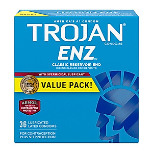 Trojan ENZ Armor Spermicidal Lubricated Condoms - 36 Count