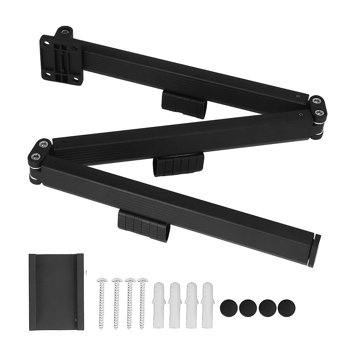 yaogohua Pull-Out Laundry Dryer, 3 Folding Clothes Drying Racks Wall Mounted, Easy to Install Design, Balcony, Mud Room, Bedroom, Pool (Black)