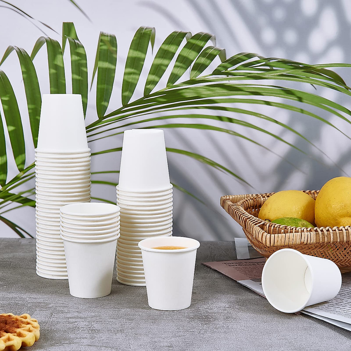 TV TOPVALUE 600 Pack 4 oz Paper Cups, Bathroom Cups, Small Mouthwash Cups, White Paper Cups, Hot/Cold Drinking Cups, Mini Paper Cups for Home, School and Office