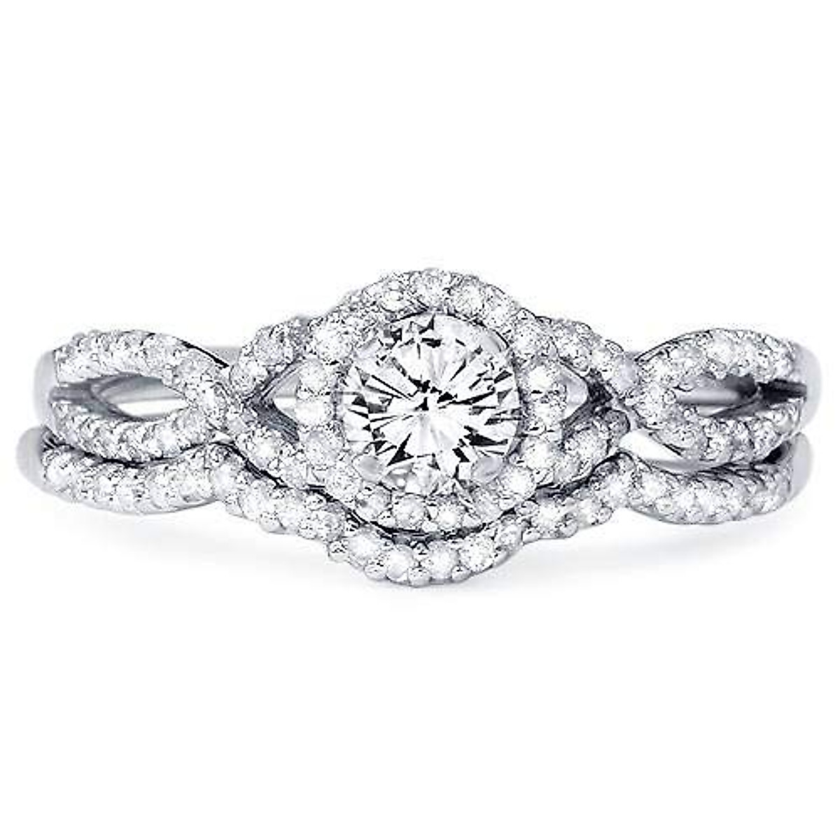 3/4ct Diamond Infinity Engagement Wedding Ring Set White Gold - Size 7