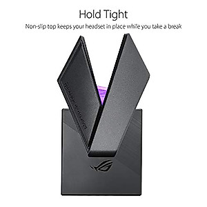 ASUS ROG Throne Qi Gaming Headset Stand - Wireless Charging | 2 USB Ports & Aux Input | Arc Design for Stable & Secure Storage | Built-In DAC & Amplifier for Immersive Audio | Aura Sync RGB Lighting