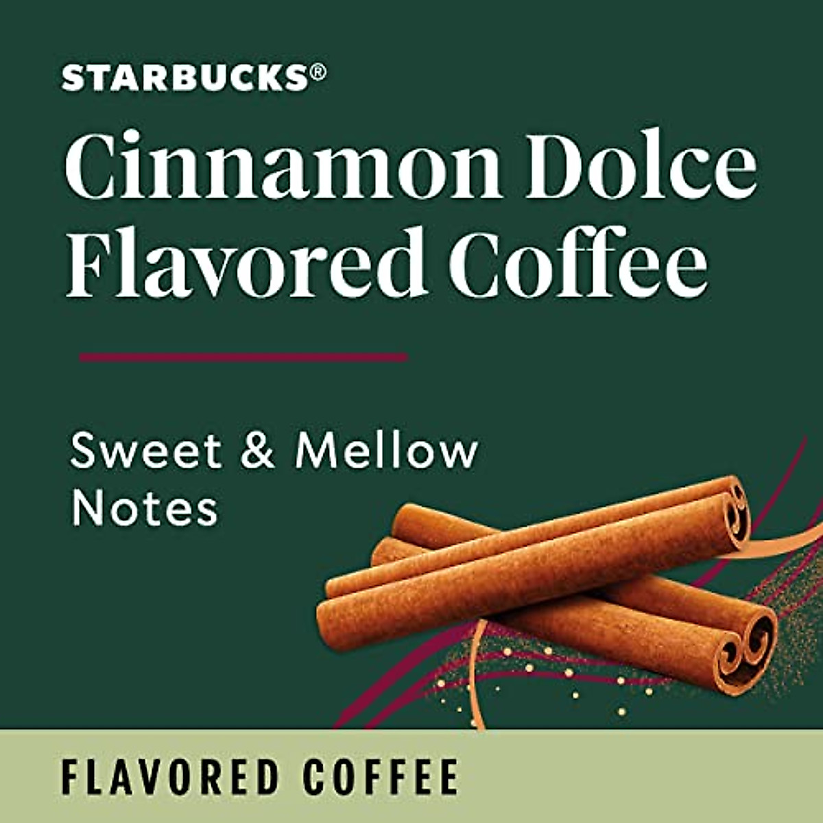 Starbucks K-Cup Coffee Pods, Cinnamon Dolce Flavored Coffee, Naturally Flavored, 100% Arabica, 1 box (10 pods)