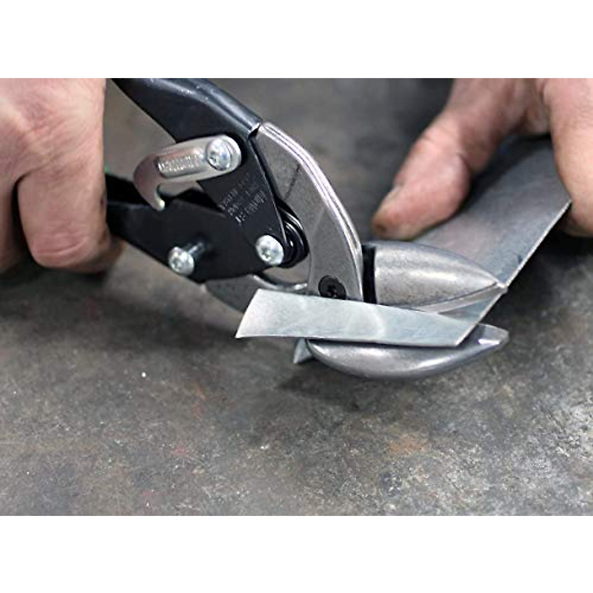 MIDWEST Special Hardness Aviation Snip - Left and Right Cut Offset Stainless Steel Cutting Shears with Forged Blade & KUSH'N-POWER Comfort Grips - MWT-SS6510C